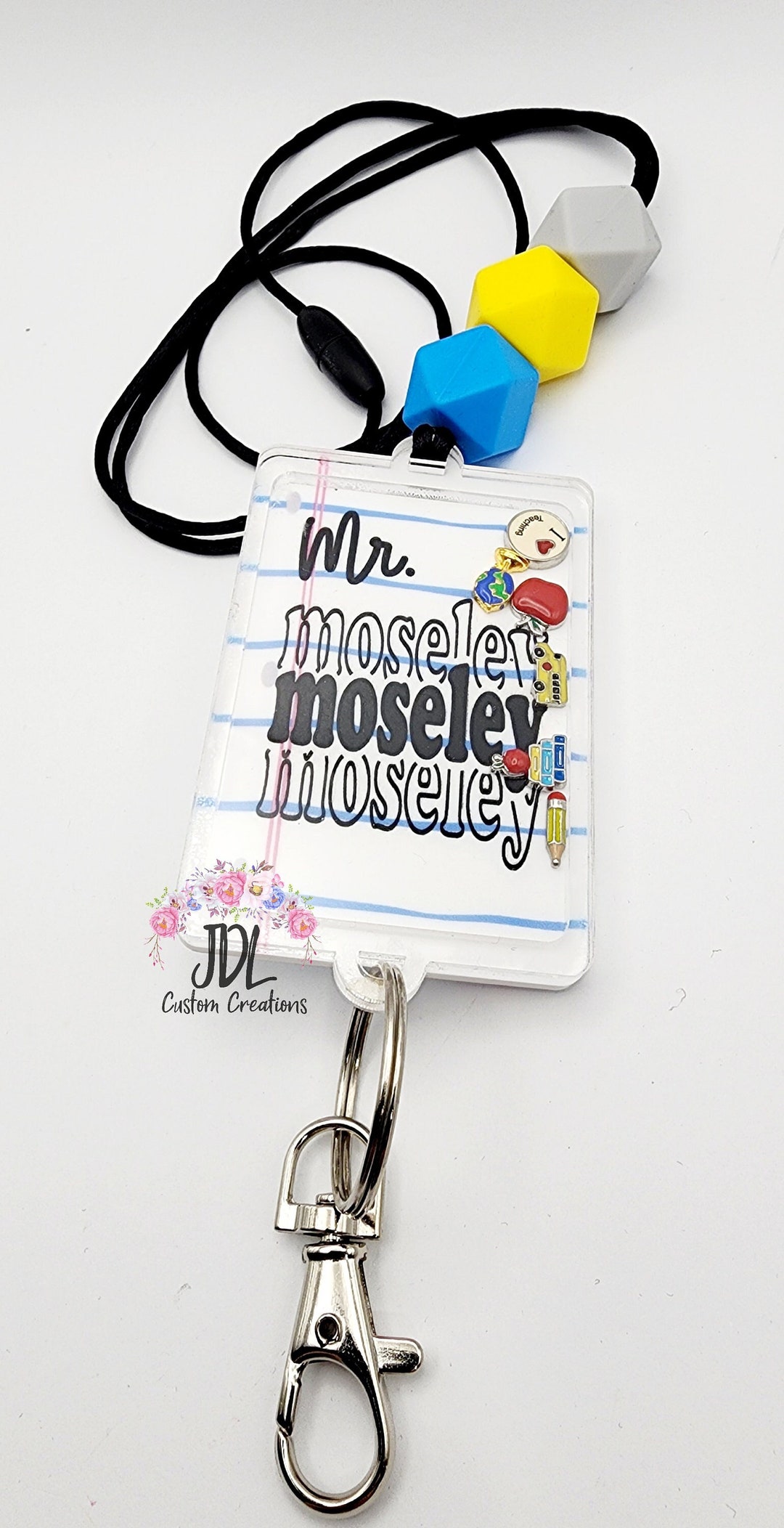 Notebook Paper Shaker Teacher Lanyard Notebook Paper Lanyard Floating ...
