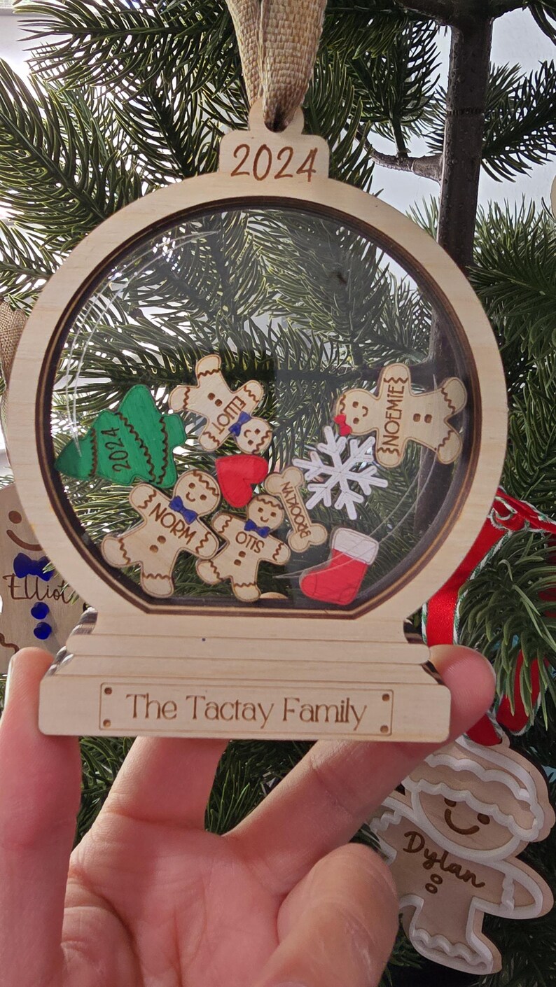 Personalized Gingerbread Ornament Shaker: Engraved Baltic Birch ...