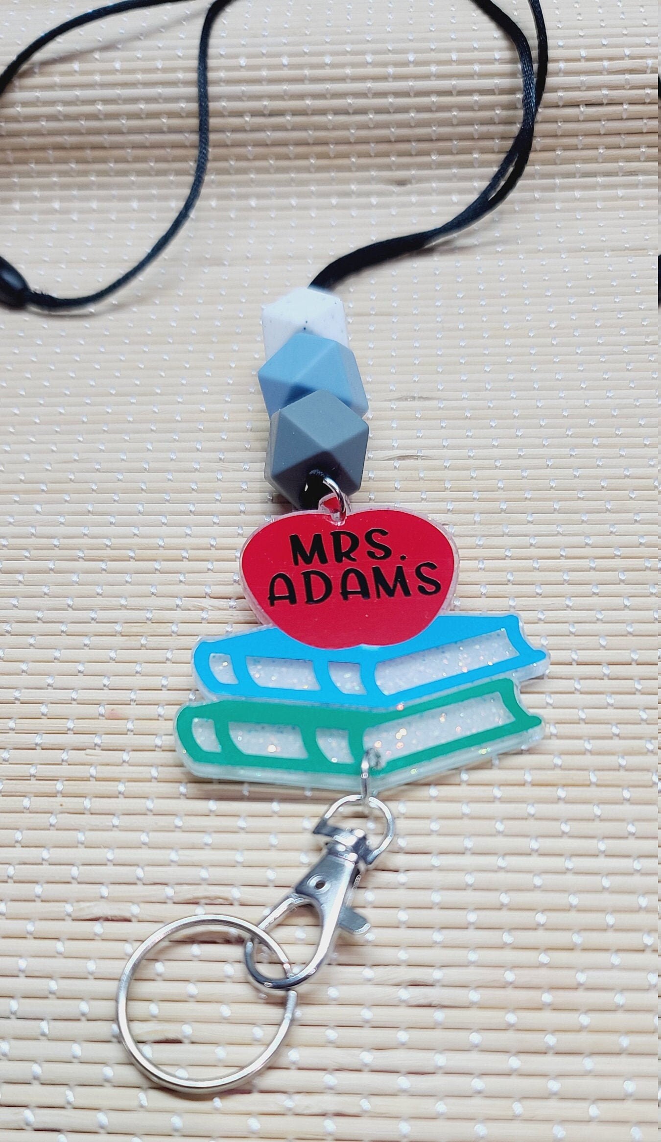 Librarian Lanyard Books and Apple Lanyard Teacher Lanyard | Etsy