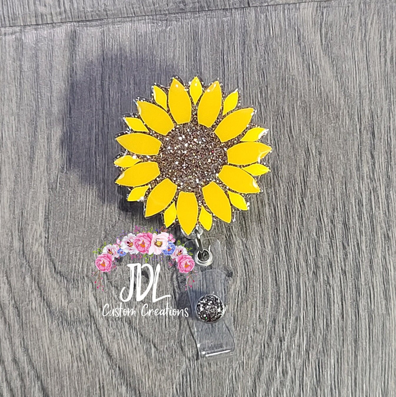 Sunflower Badge Reel Sunflower ID Badge Reel Nurse Badge | Etsy