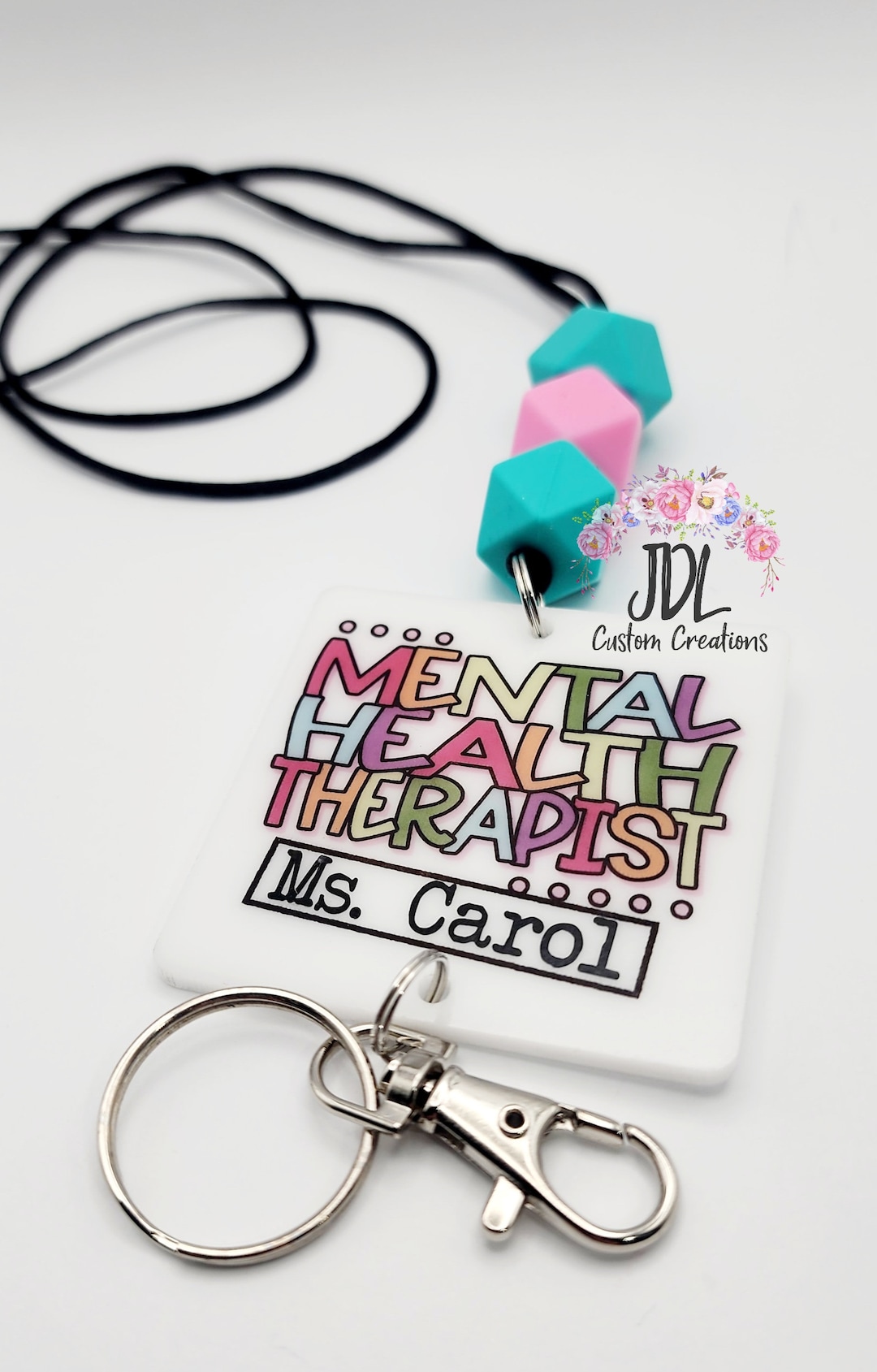 Mental Health Therapist Lanyard: Silicone Bead Personalized Lanyard - Etsy