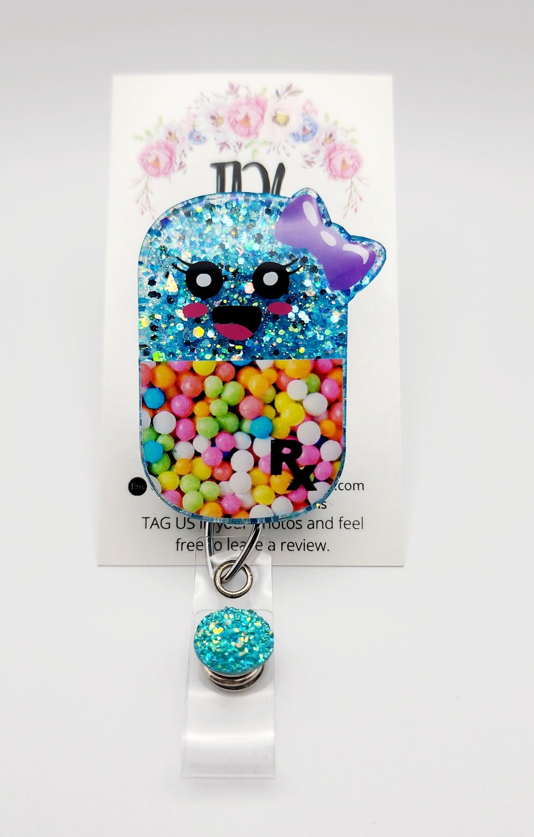 Pill Badge Reel - RX Badge Reel - Medicine Badge Reel - RX Id Badge ...