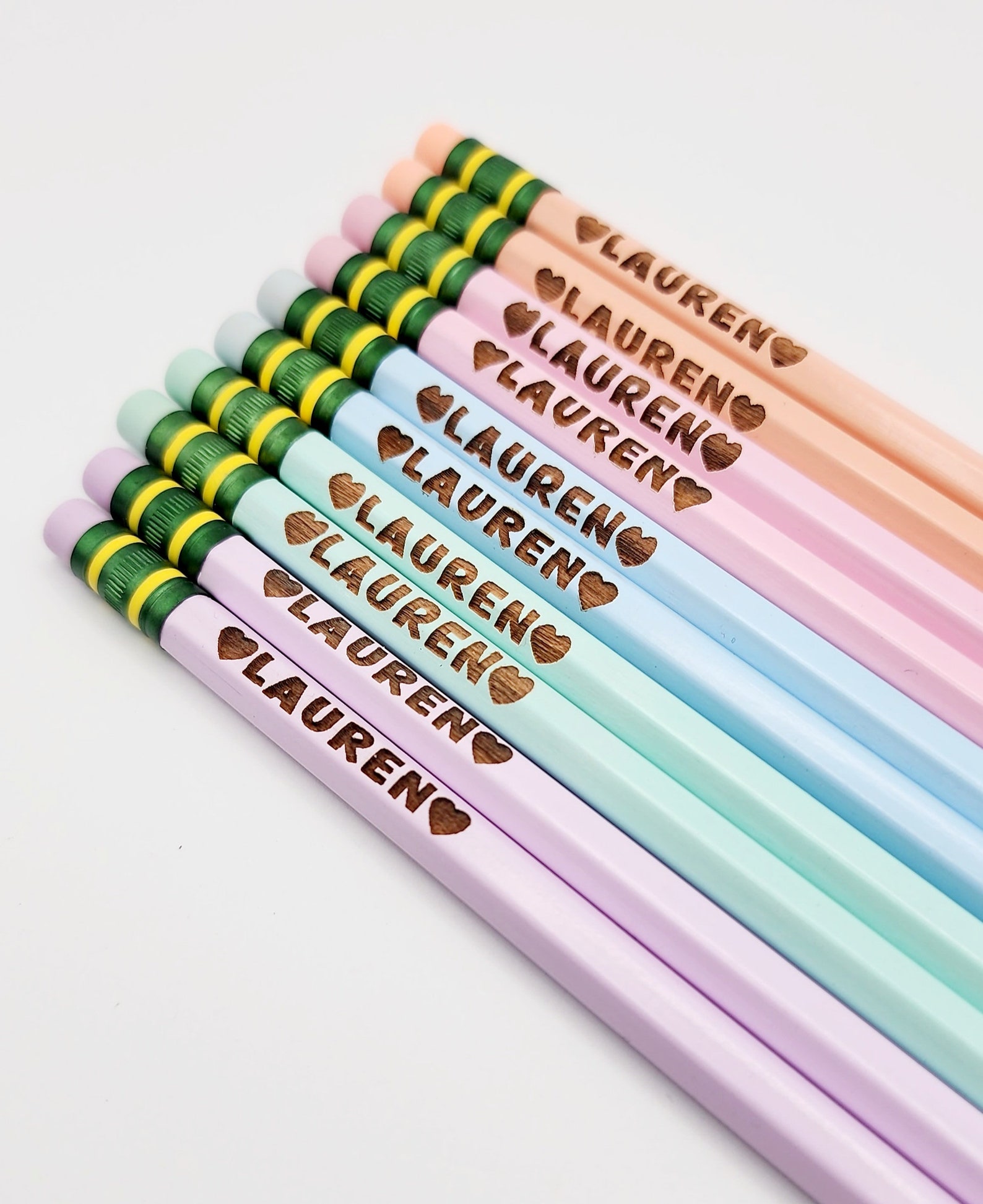 Pastel Personalized Pencils: Engraved Ticonderoga #2, Back to School ...