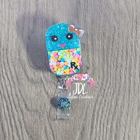 Pill Badge Reel RX Badge Reel Medicine Badge Reel RX Id | Etsy