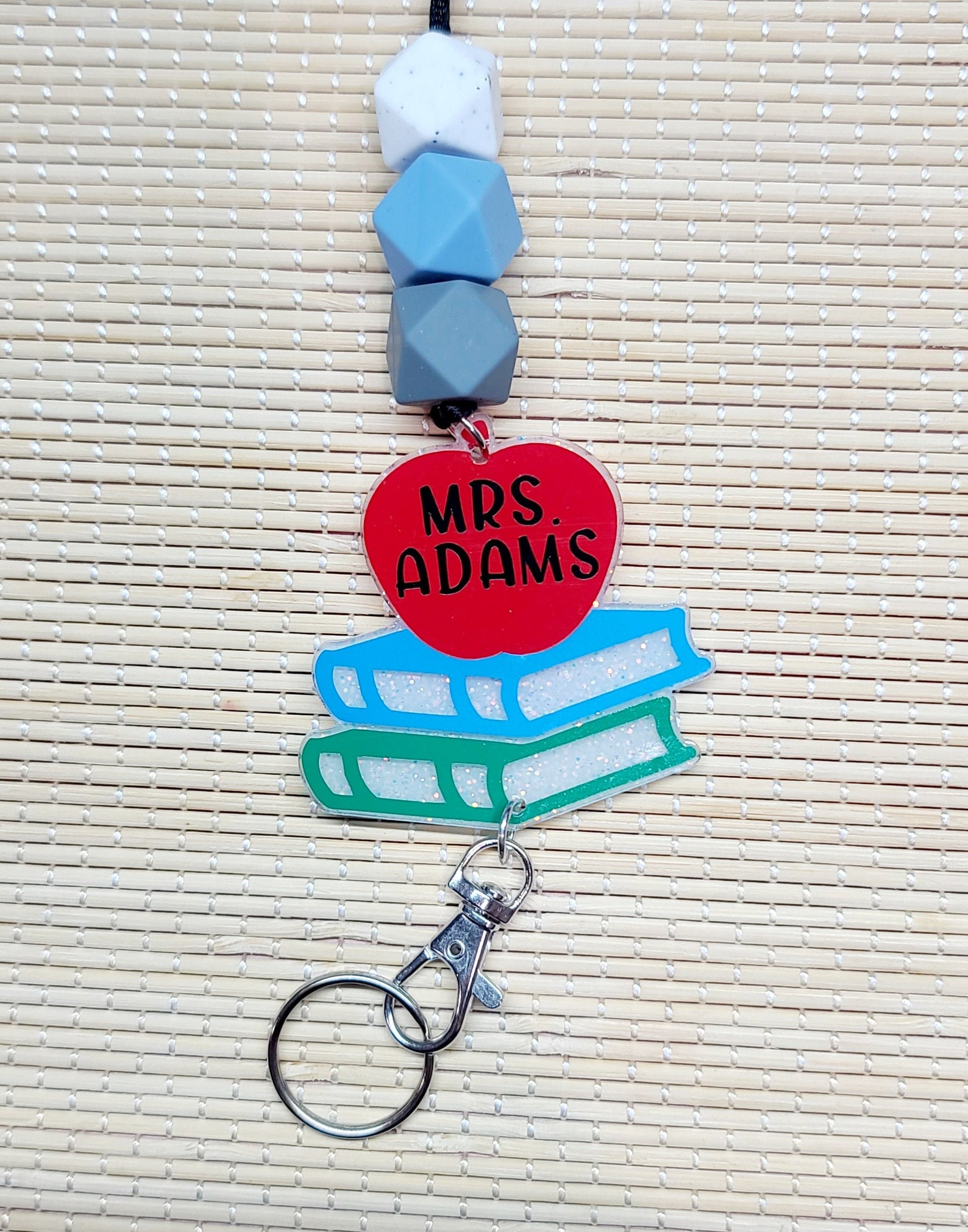 Librarian Lanyard Books and Apple Lanyard Teacher Lanyard | Etsy