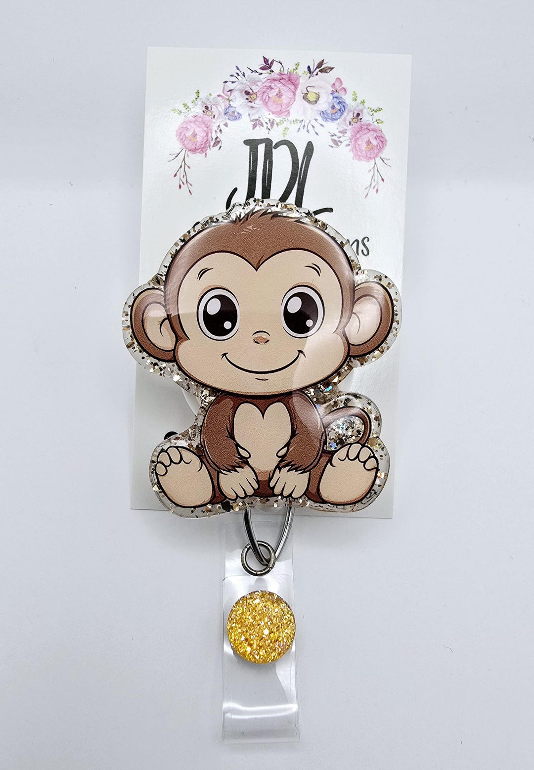 Monkey Badge Reel- Cute Monkey Nurse Badge Reel - Registered Nurse ...