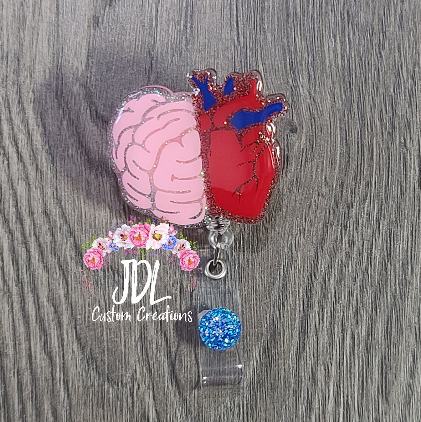 Brain Badge ReelAnatomical Heart Badge ReelMental Health | Etsy