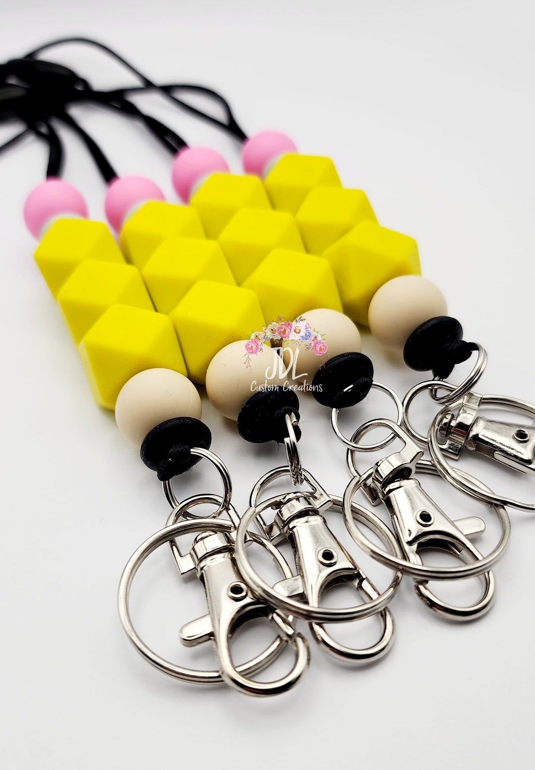Pencil Silicone Beads Teacher Lanyard - Silicone Beads Lanyard - Trendy ...
