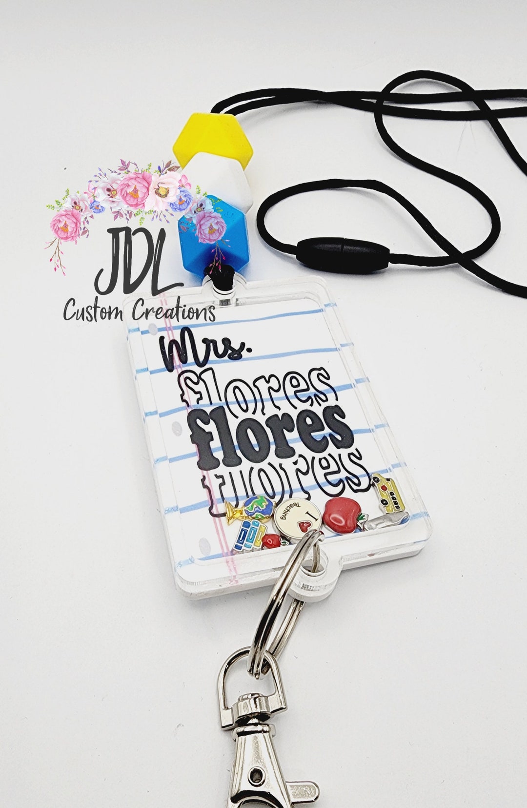 Notebook Paper Shaker Teacher Lanyard - Notebook Paper Lanyard ...