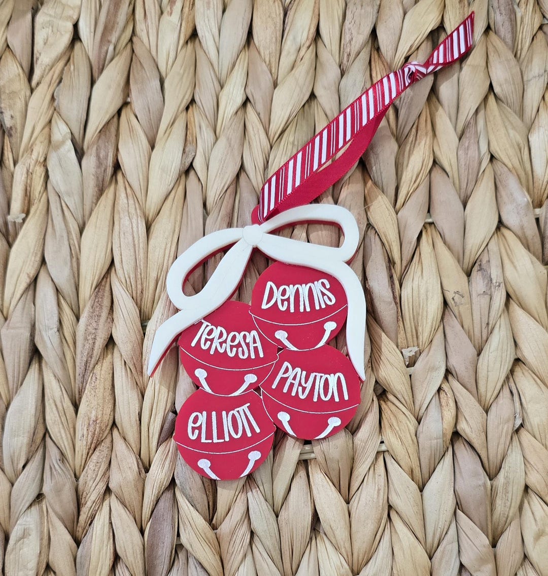 Personalized Jingle Bell Family Christmas Ornament: up to 10 Names ...