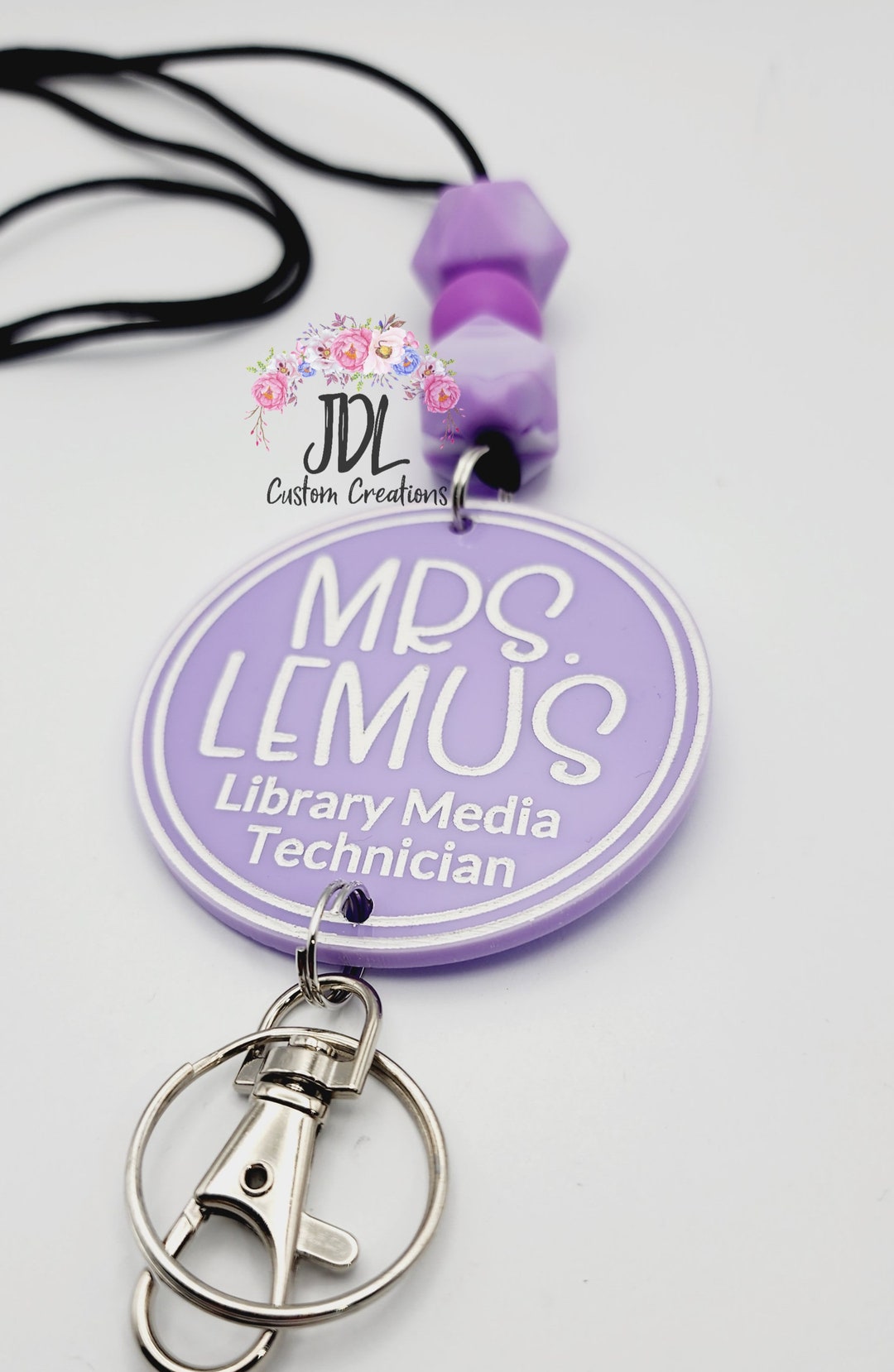 Custom Round Lanyard - Personalized Acrylic Lanyards - Engraved ...
