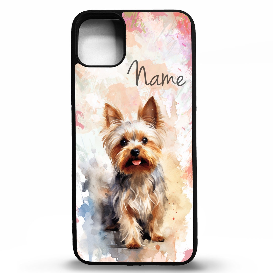 Yorkshire Terrier Yorkie Dog Watercolour Paint Art Personalised Name ...