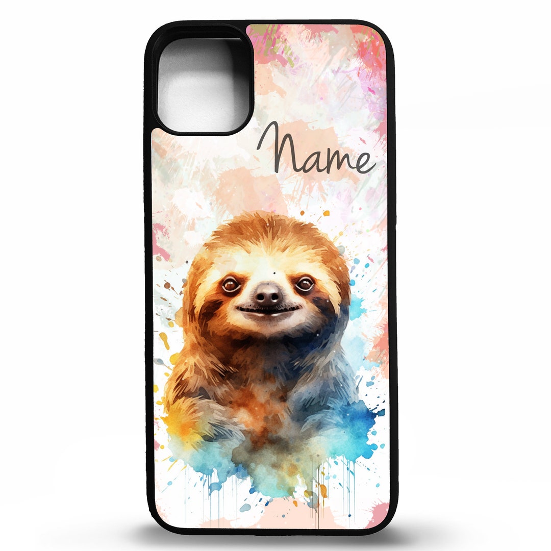 Sloth Cute Watercolour Paint Splatter Art Personalised Name - Etsy