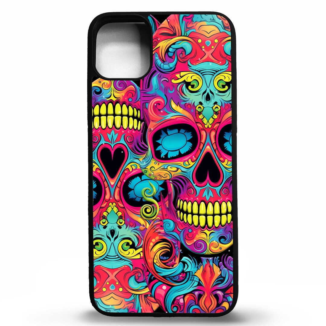 Skull Colourful Pattern Skeleton Tattoo Graphic Phone Cover for Samsung ...