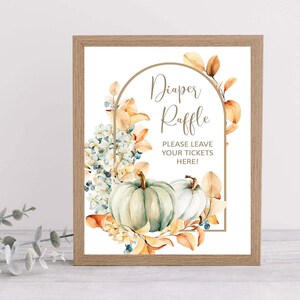 Diaper Raffle Sign Fall Baby Shower Decor PRINTABLE Autumn - Etsy
