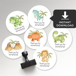 Dinosaur Thank You Tags Printable Favor Tags, Dinosaur Baby Shower ...