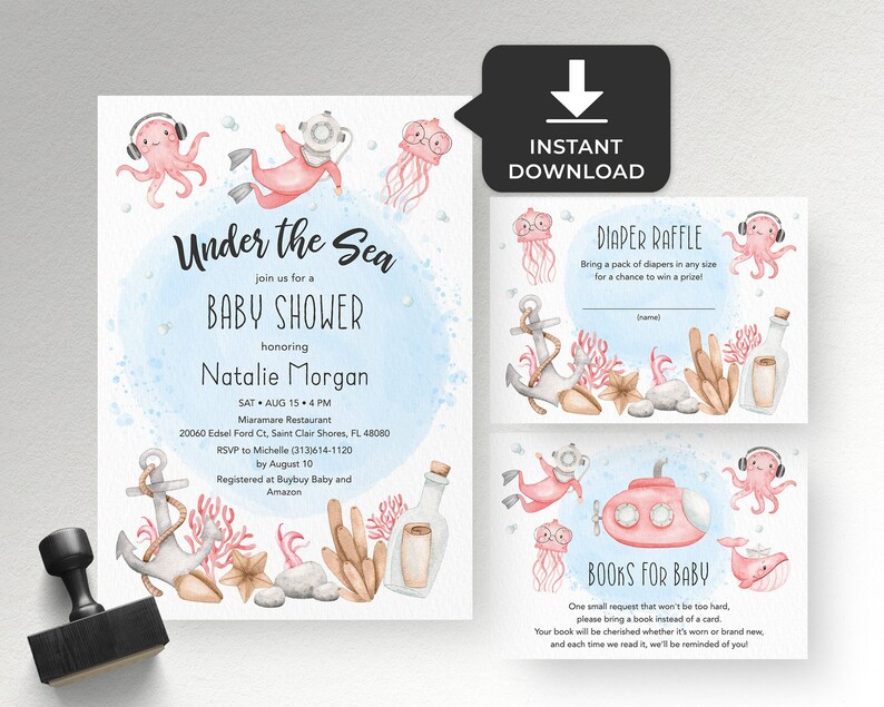 Word Scramble Game Under the Sea Baby Shower Games Girl - Etsy