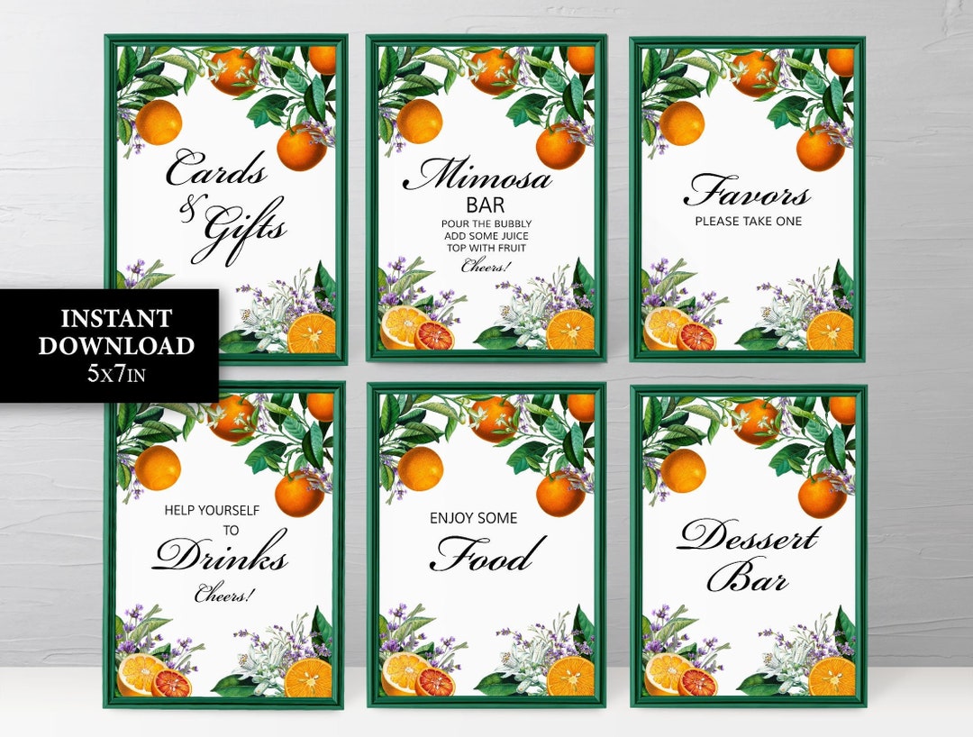 Citrus Bridal Shower Signs Bundle Oranges Bridal Party Decor, She Found ...
