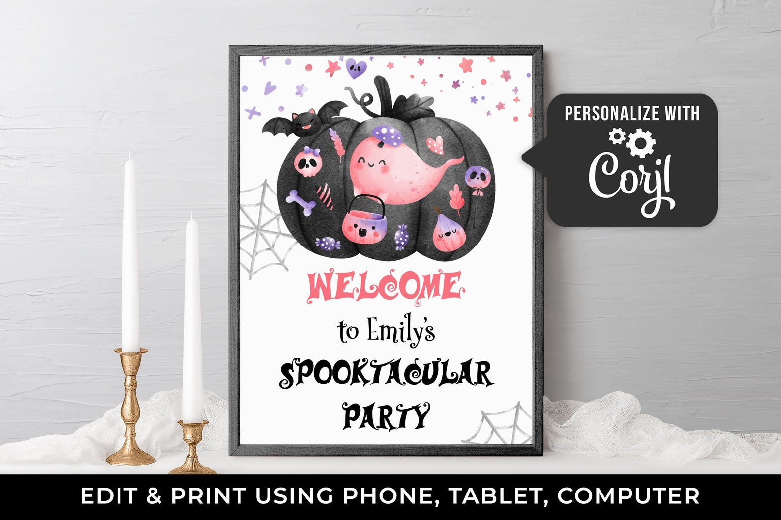 Spooky Birthday Welcome Sign Halloween Birthday Decor Boo - Etsy