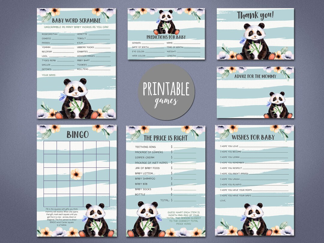 Boy Baby Shower Games Package Printable Baby Shower Games Bundle, Blue ...