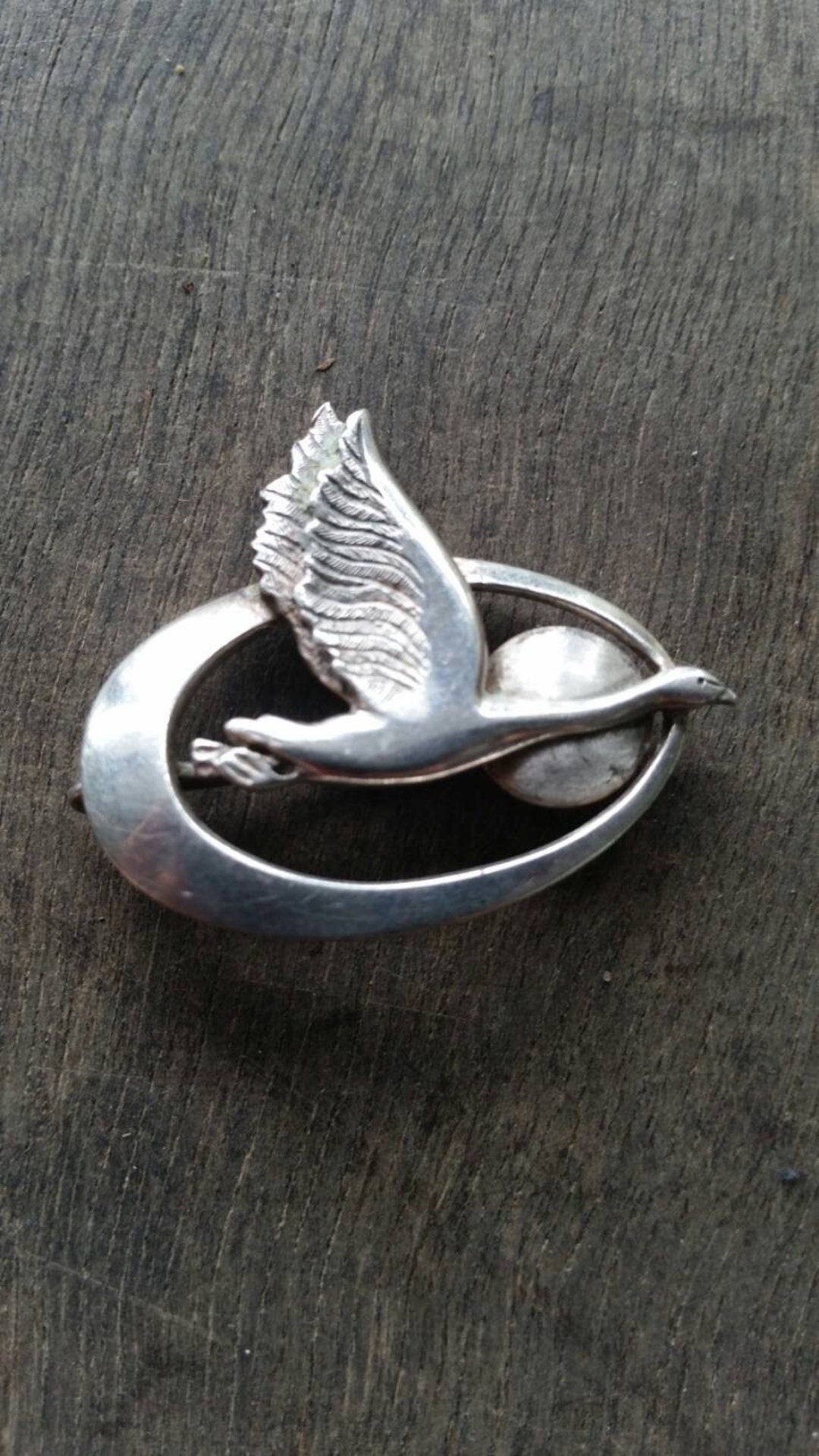 Vintage 80s Sterling Silver Flying Goose Brooch - Etsy