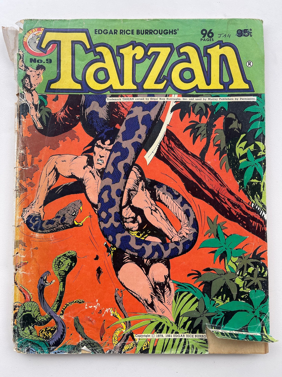 Vintage 1981 Tarzan No 9 Magazine Edgar Rice Burroughs - Etsy
