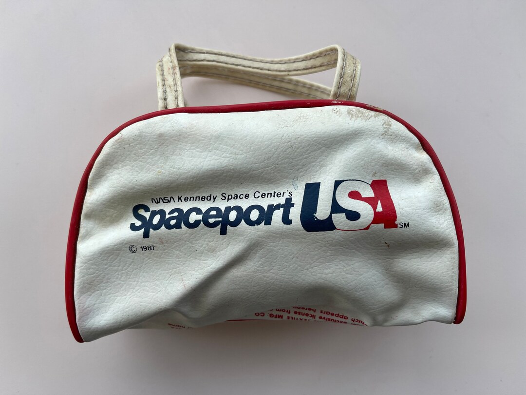 Vintage Spaceport USA Vinyl Mini Bag 1987, NASA Kennedy Space Center - Etsy