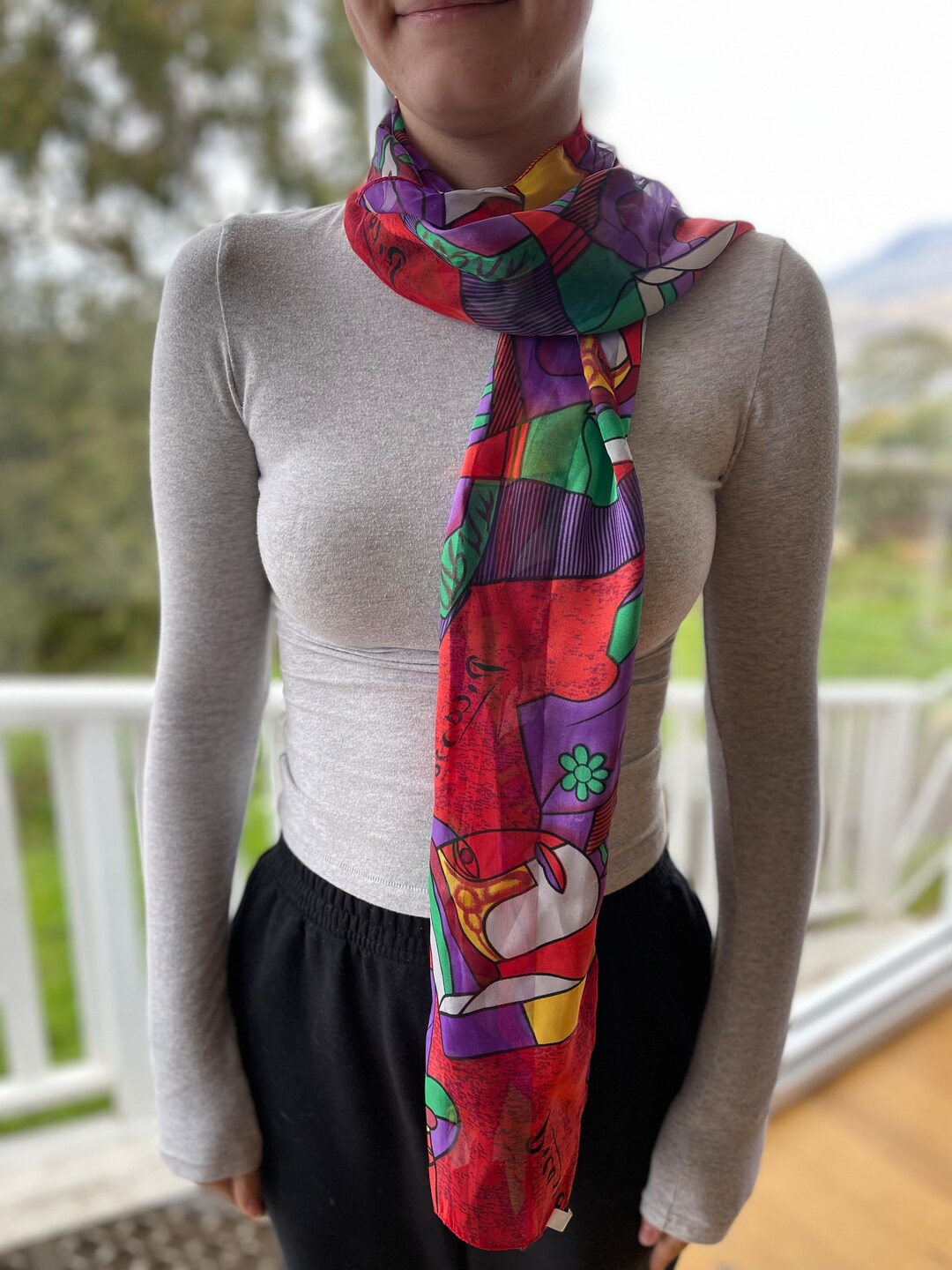 Vintage 80s Picasso Scarf - Etsy