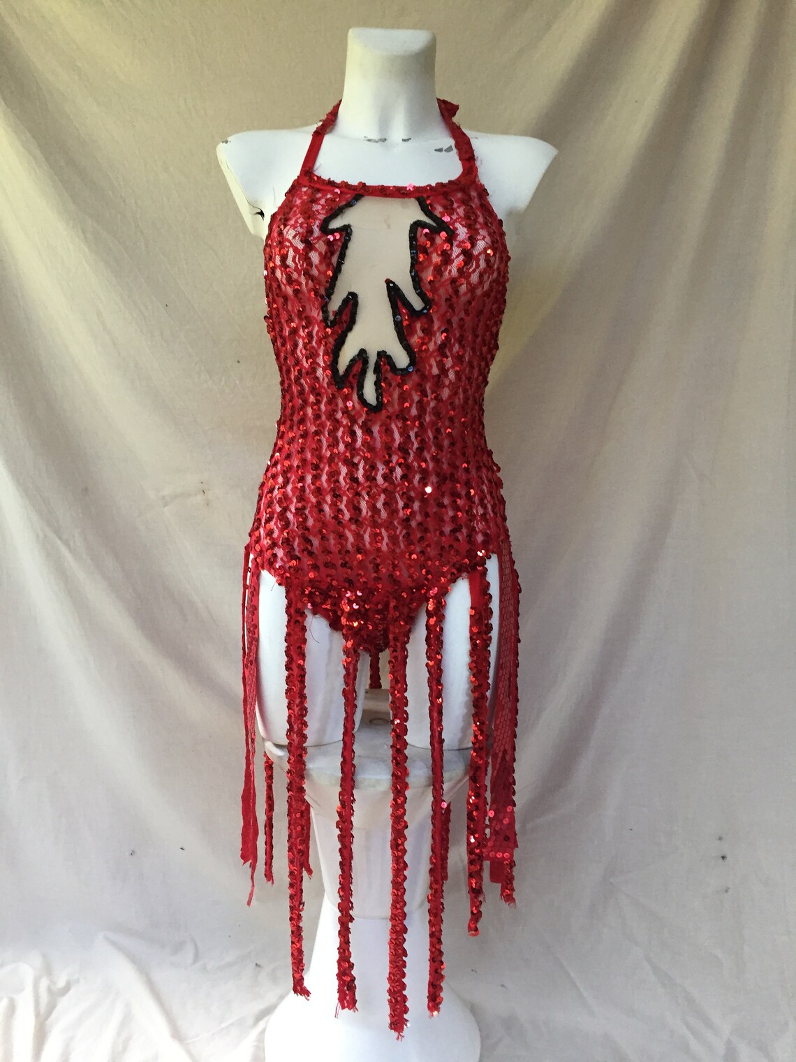 Vintage red sequin dance suit vintage bodysuit red sequin | Etsy