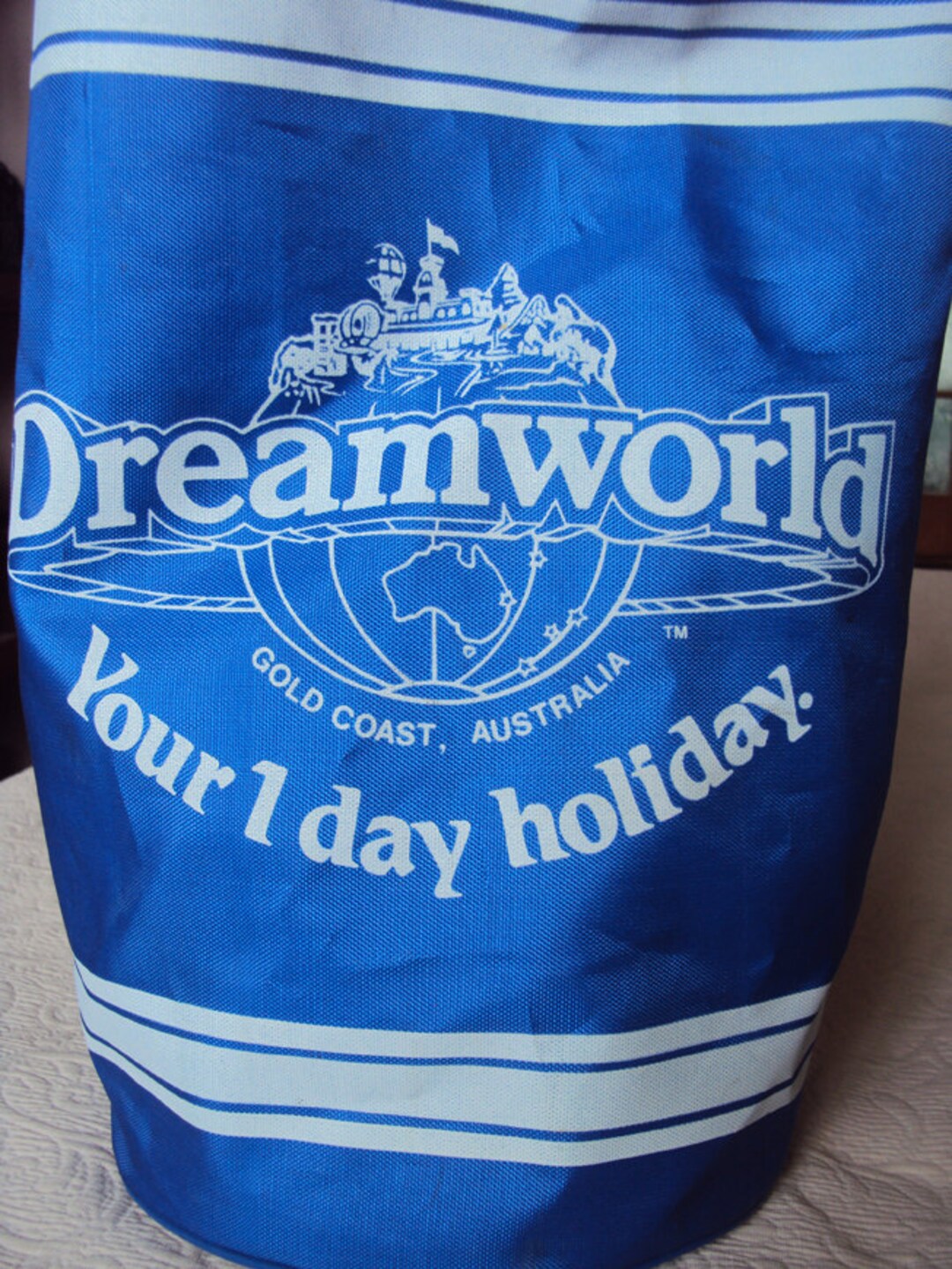 Vintage 90s Cobalt Blue and White Dreamworld Top Loading Cotton Sash ...