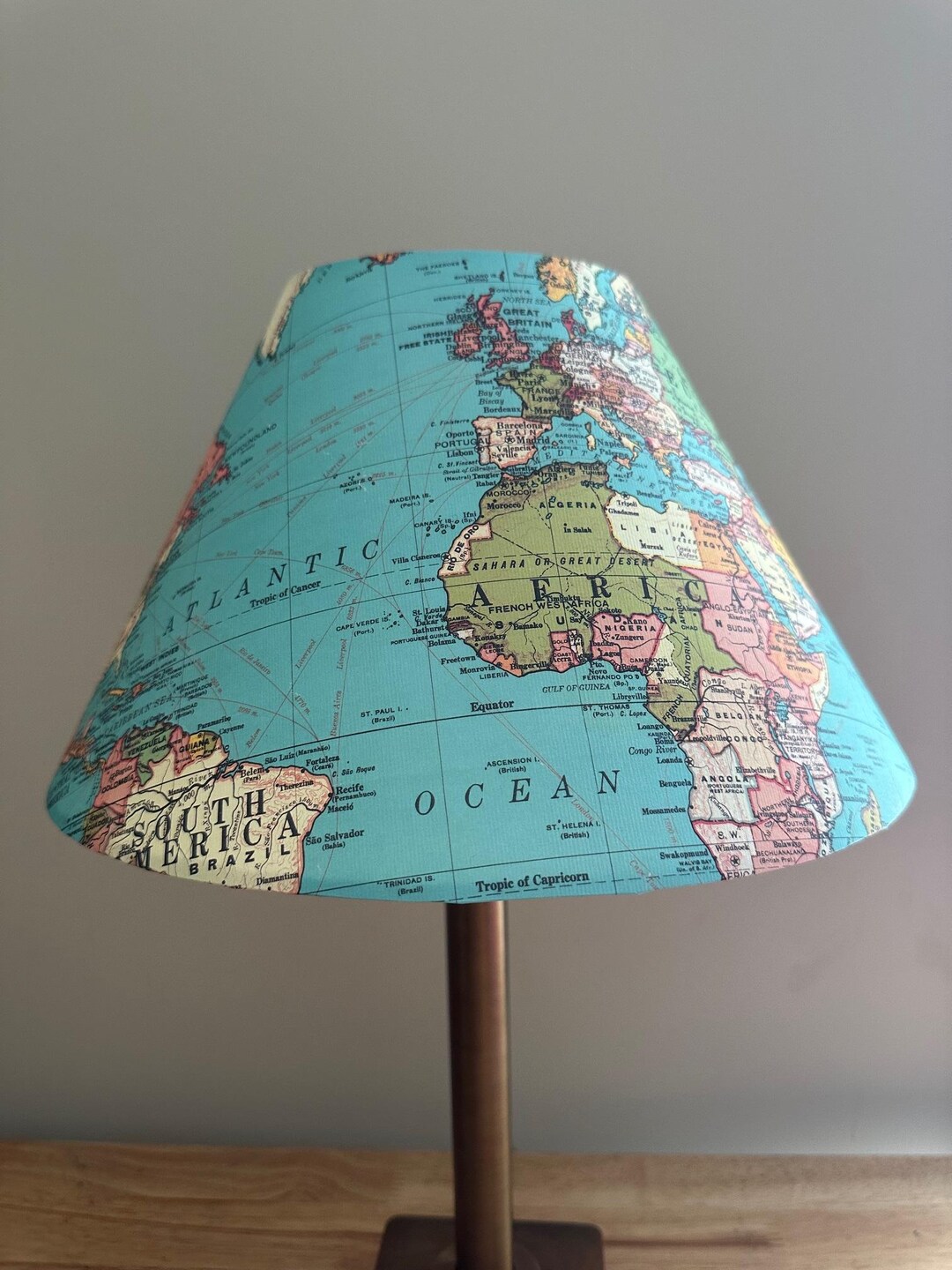 Handmade Map Lampshade - Etsy