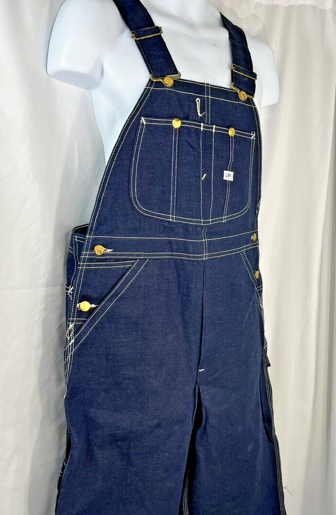 LEE JELT Sanforized Union Made All Cotton Denim Bibs Overalls Vintage ...