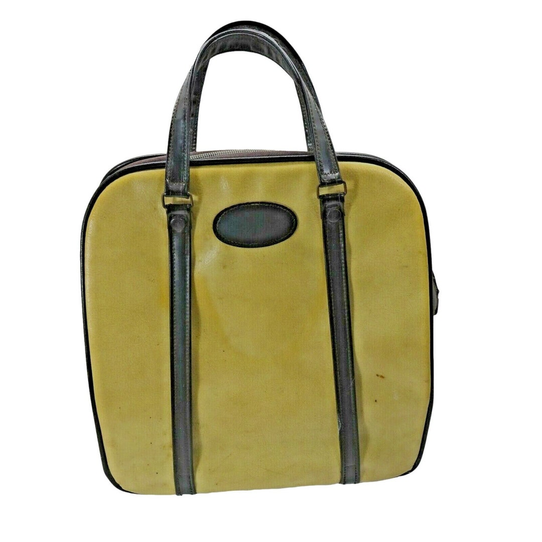 Tan Carry on Luggage Weekend Bag Train Case Purse Mad Men Style Vintage ...