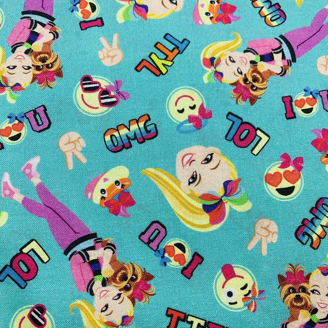 2 Yards Jojo Siwa Rainbow Emoji Friends TTYL LOL OMG Jo Jo 44 Wide 100% ...