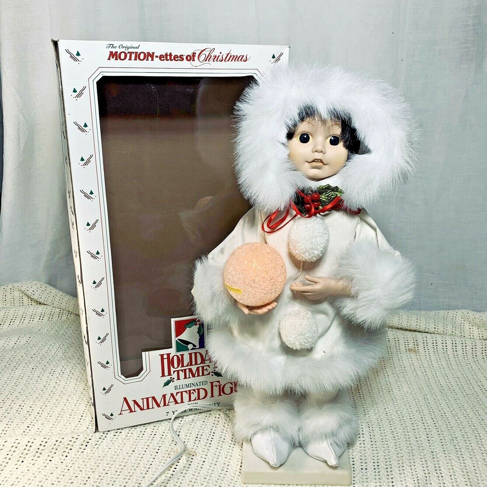 Motionettes of Christmas Animated Lighted 20 in Eskimo Snow Baby Doll ...