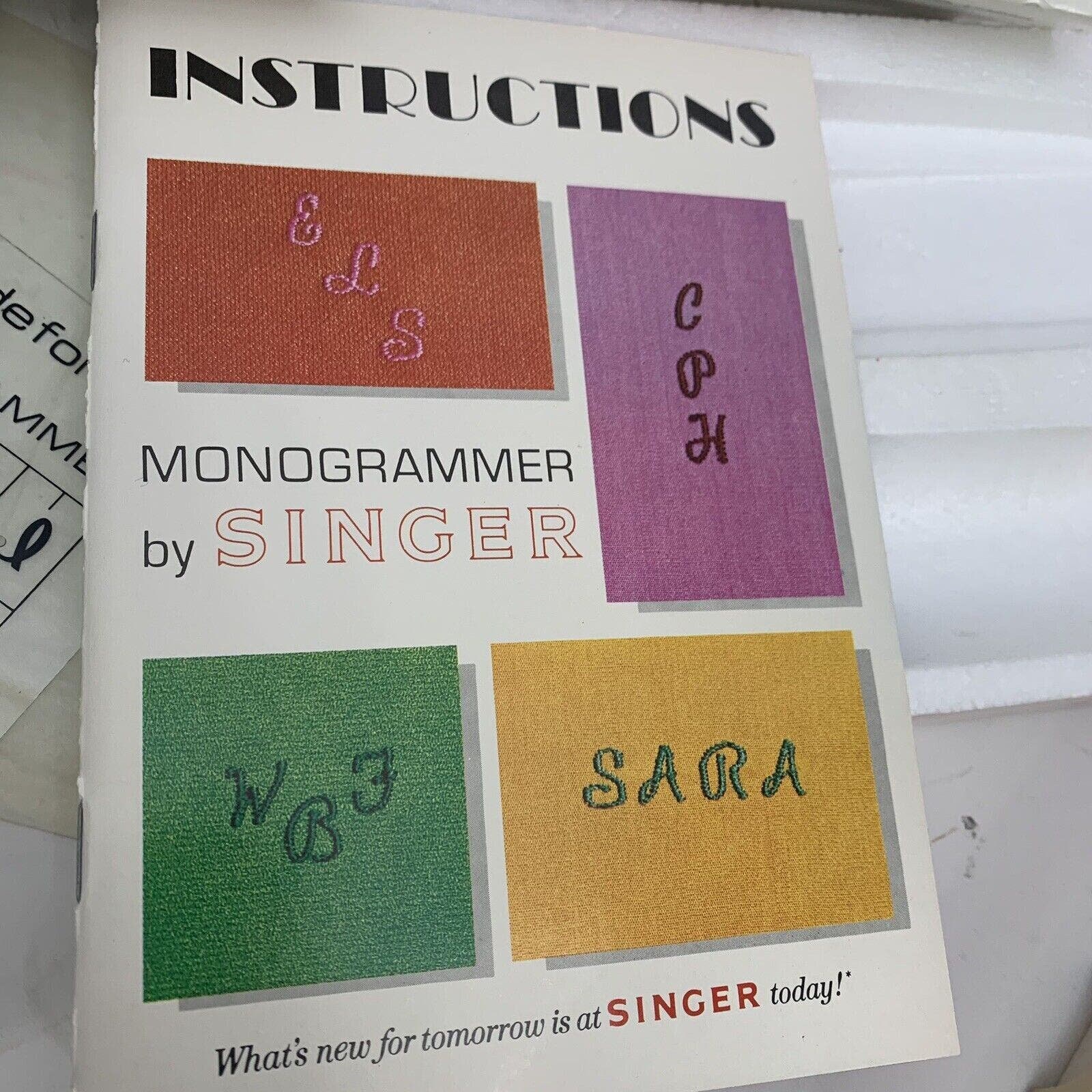 Singer Monogrammer Discs Instructions 171256 Slant Needle 750 Series ...