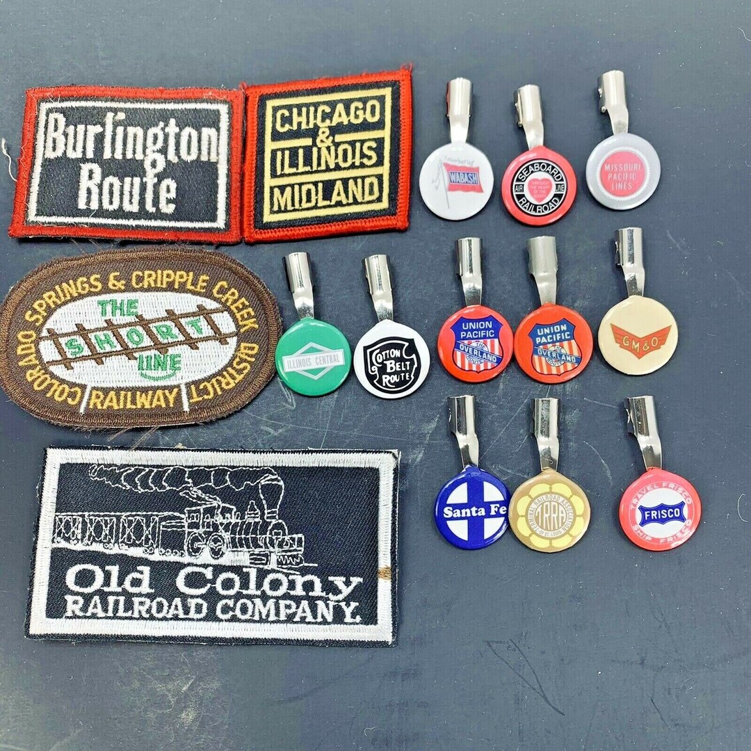 15 Piece Lot Railroad Pencil Pen POCKET CLIP Topper Patches Used ...