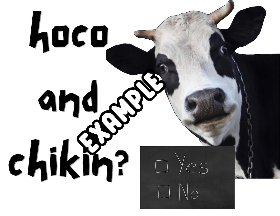 Hoco and Chikin - Cow Themed Homecoming Proposal Printable Design - Etsy