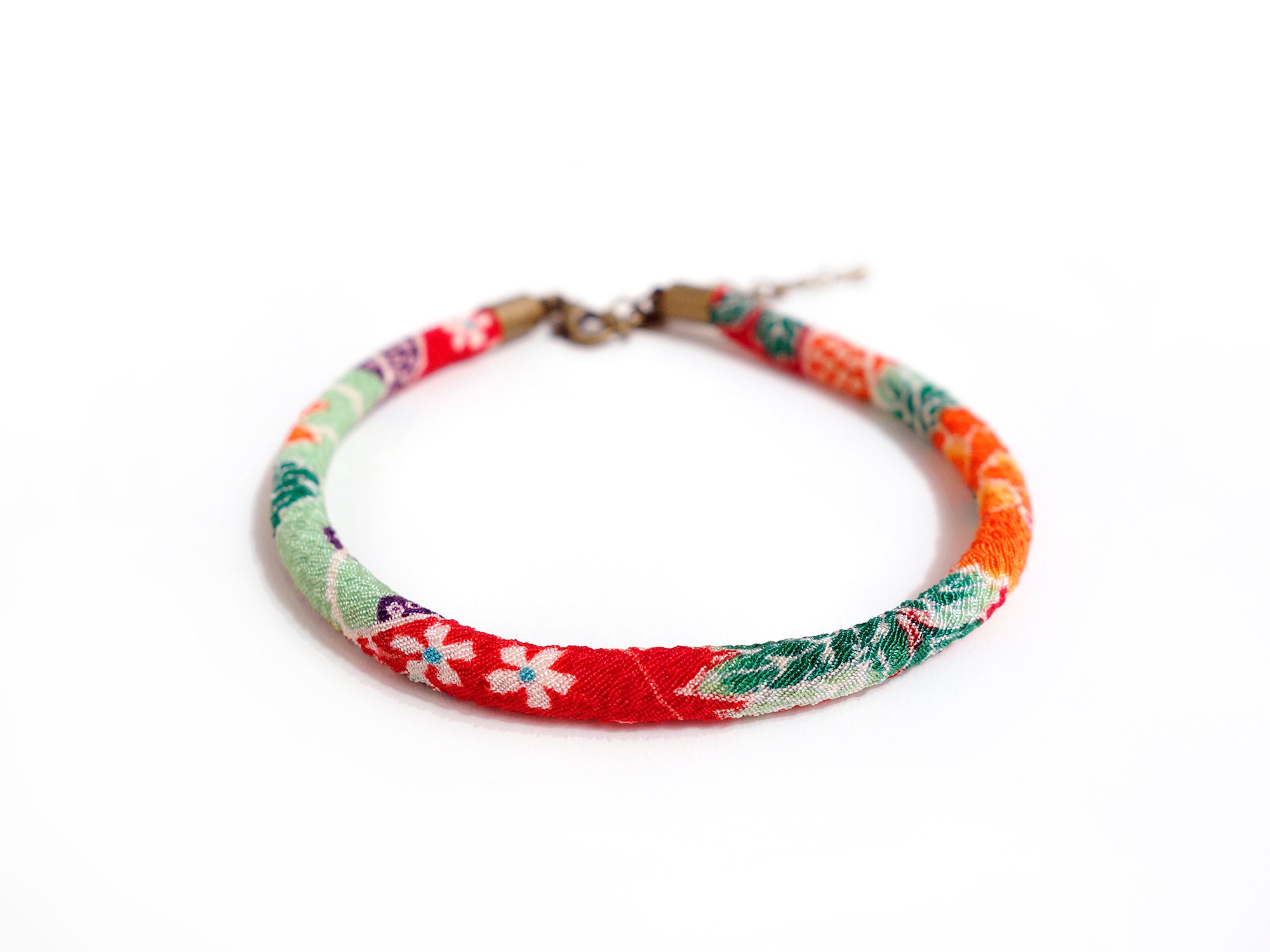 Red Green Japanese Bracelet/Anklet / Single Japanese jewelry - Etsy 日本
