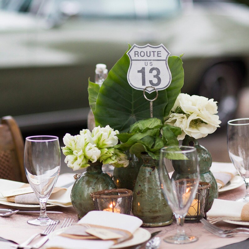 Wedding Table Numbers 20 Road Sign Table Numbers Wedding - Etsy