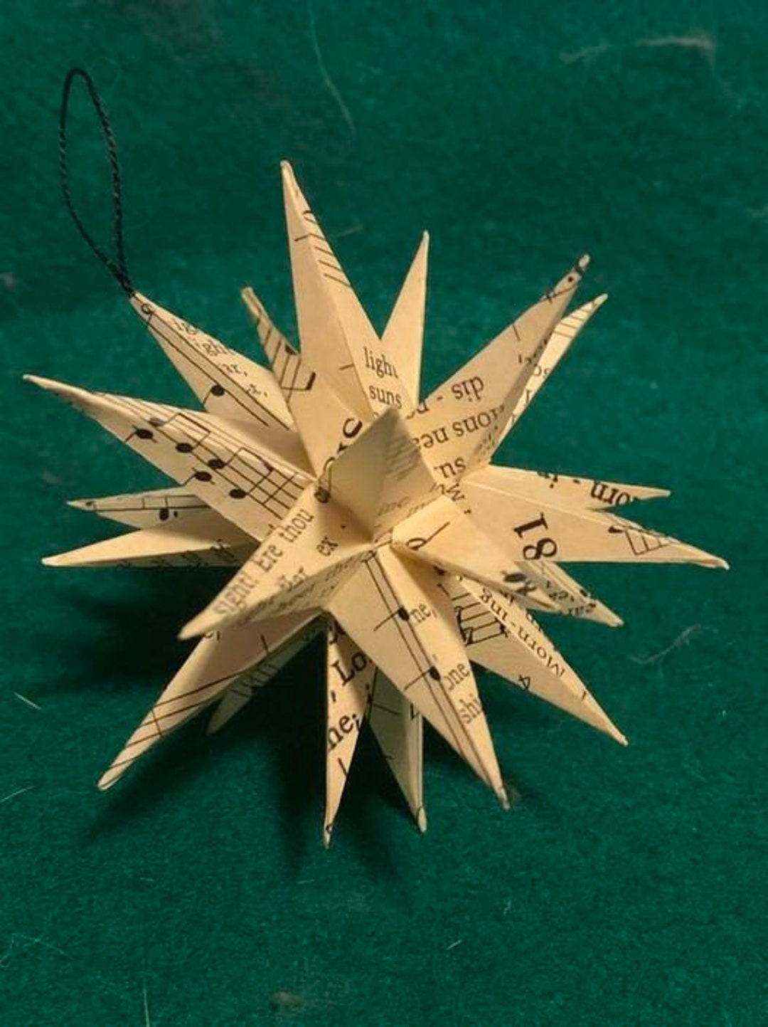 Three Inch "morning Star, O Cheering Sight" Star Ornament (parchment ...