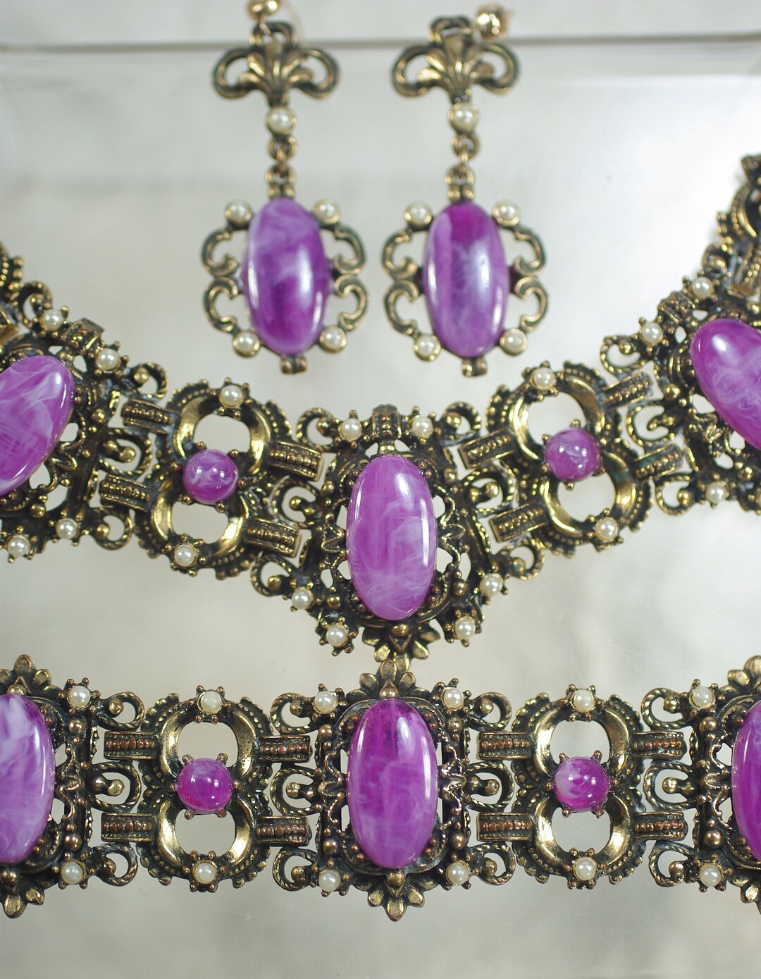 Selro Selini Purple Necklace Set: Vintage Purple Wedding Anniversary ...