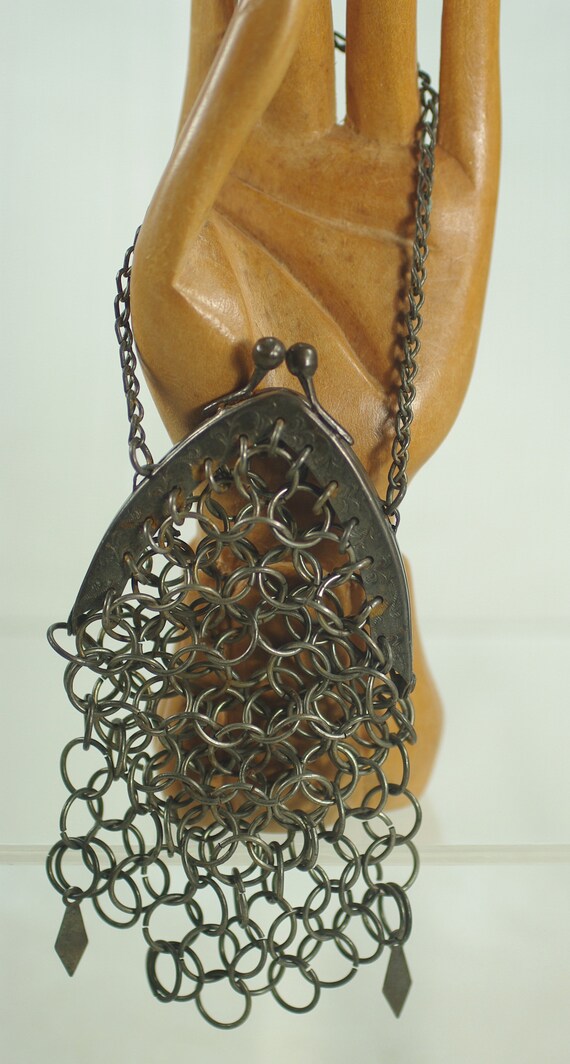 Antique Victorian Chainmail Purse, German Silver Edwa… - Gem