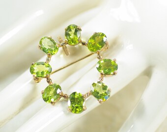 Peridot Brooch - Etsy