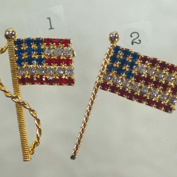 Rhinestone Flag Pin - Etsy