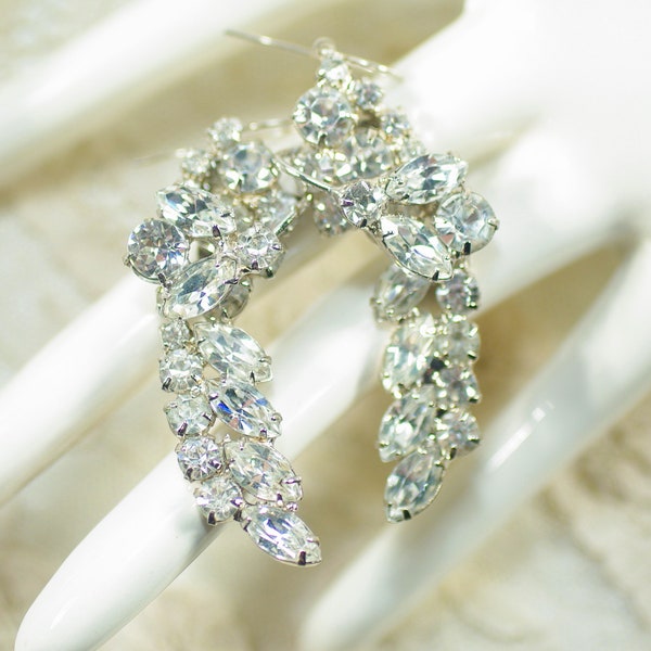 Rhinestone Earrings - Etsy