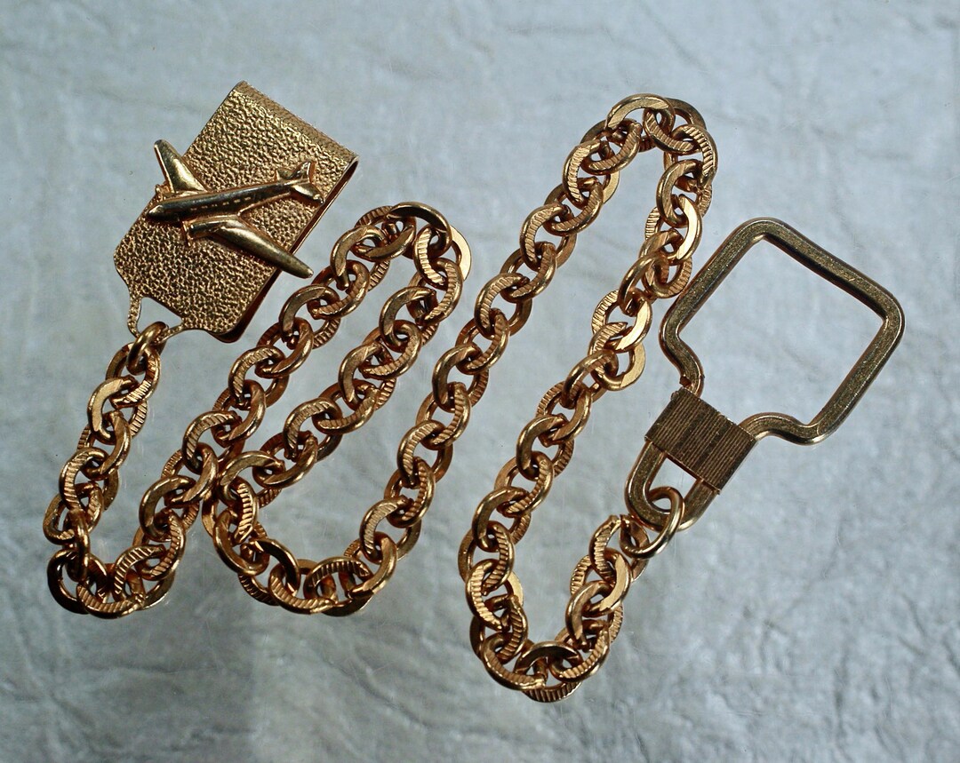 Vintage Pocket Watch Key Chain: Airplane Fob Charm Chain, Men's ...