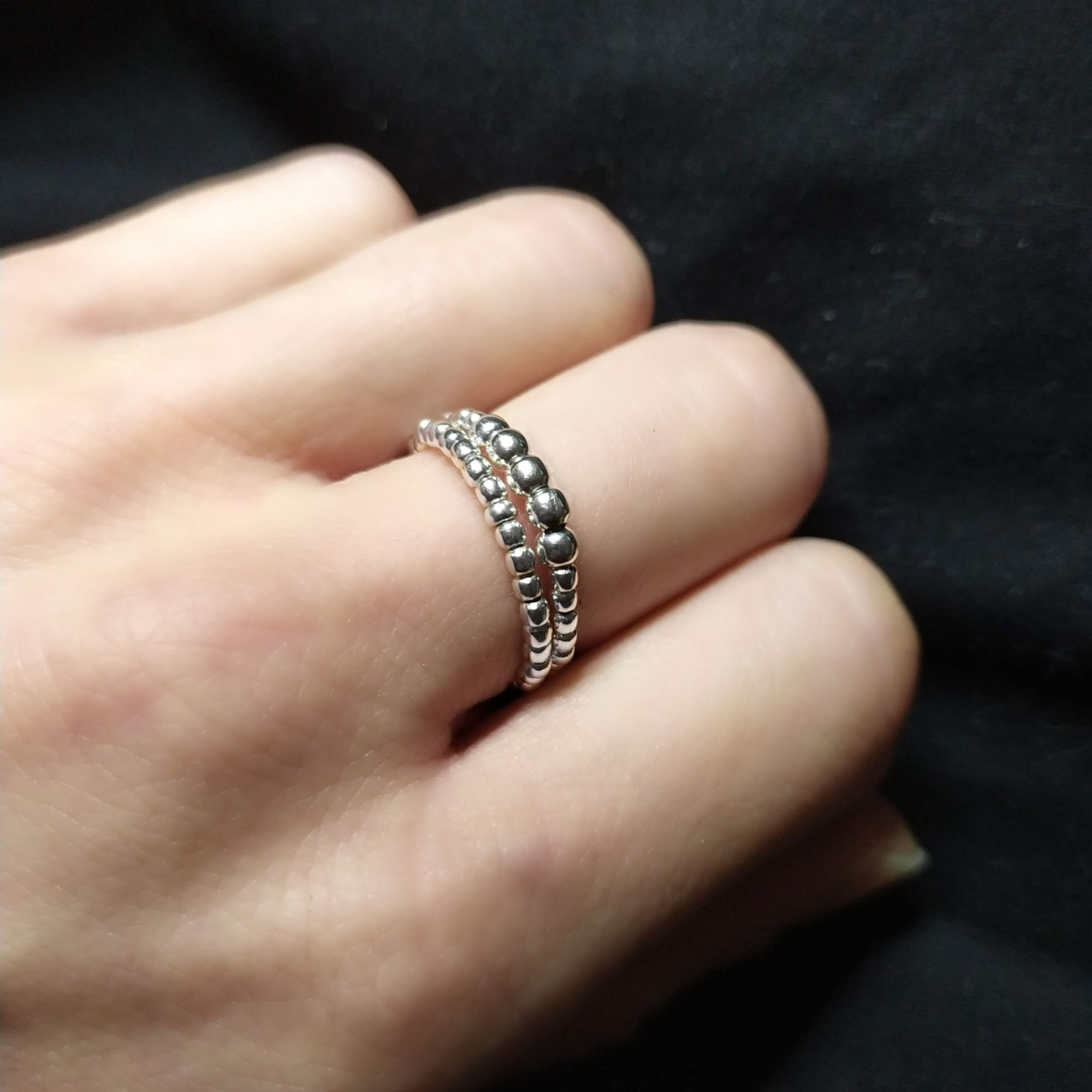 Layered Rings 2 Rings Silver Rings Stacking Rings - Etsy UK