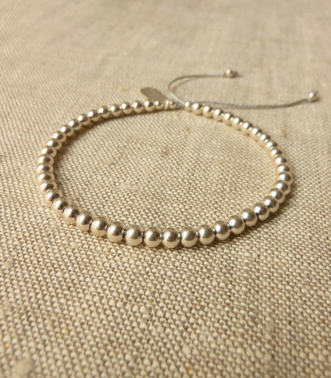 Bracelet Boule Argent Femme, Bracelet Femme Argent Cordon Gris ...