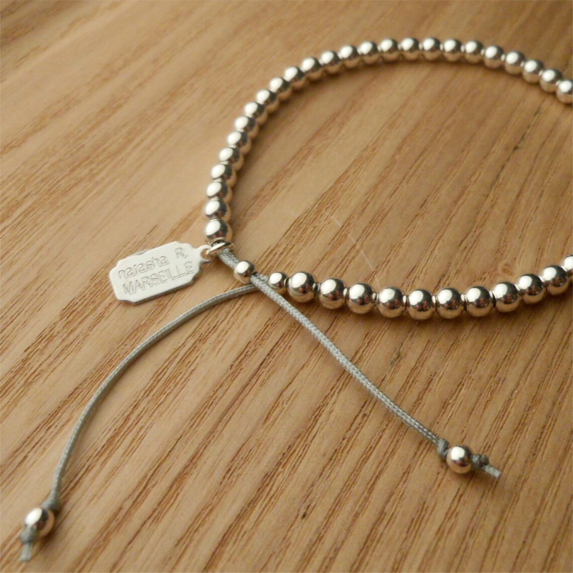 Bracelet Boule Argent Femme Bracelet Femme Argent Cordon - Etsy France